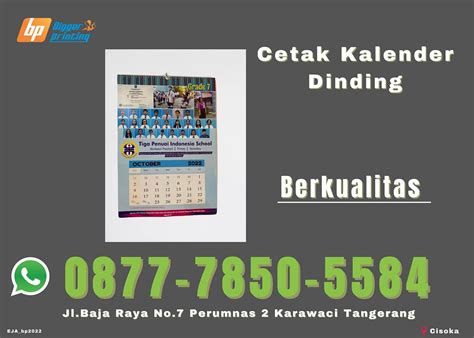 Berkualitas Wacall 087778505584 Cetak Kalender Dinding Di