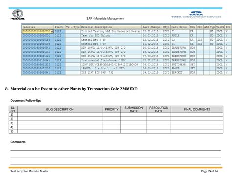 SAP Materials Management Test Script For Pdf