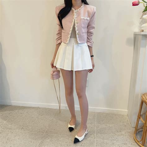 프리즘 라운드 수술 트위드 자켓 Sale원가이하세일 에이블리