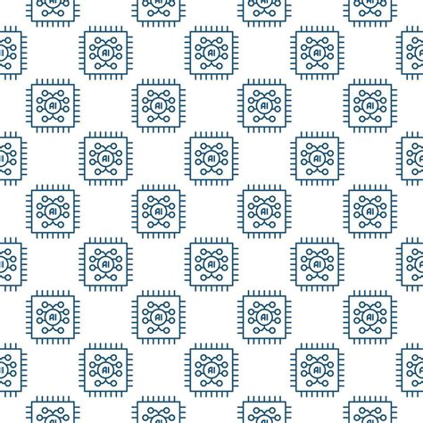 Ai Computer Chip Vector Artificial Intelligence Tech Thin Line Seamless Pattern 37976502 Vector