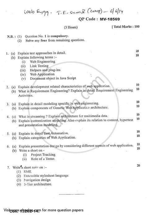 Web Engineering 2013 2014 Be Computer Engineering Semester 5 Te Third