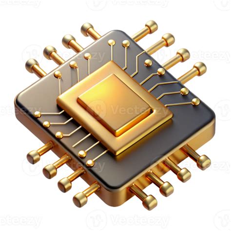 Serene Artistic A Single Microchip Its Golden Contacts Gleaming