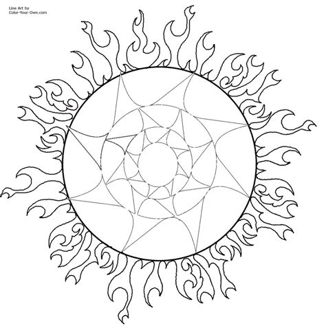 Aztec Sun Coloring Pages At Free Printable Colorings