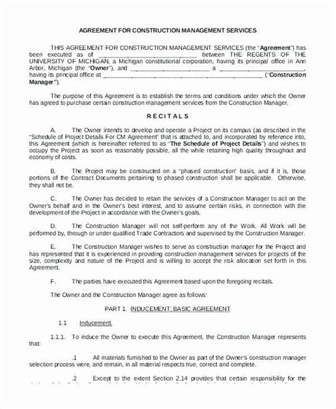 Simple Project Management Contract Template