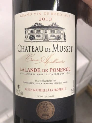Foucard Fils Château de Musset Lalande de Pomerol Vivino US