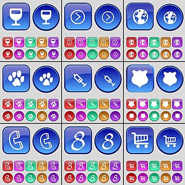 Multicolor Vector Buttons With Various Icons Button Art Background Vector Button Art