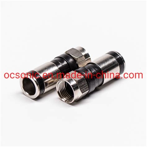 Compression Type F Male Coax Connector For RG Rg Cable China F Type Compression Connector