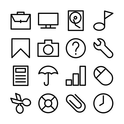 Line Icon Set Of Operating System User Interface Vector Art At Vecteezy