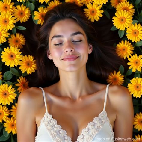 Model Lying On Flowers Stable Diffusion Online