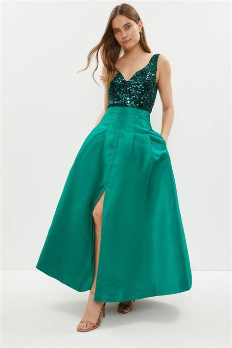 Coast Structured Twill Maxi Skirt With Front Split Coast22080444
