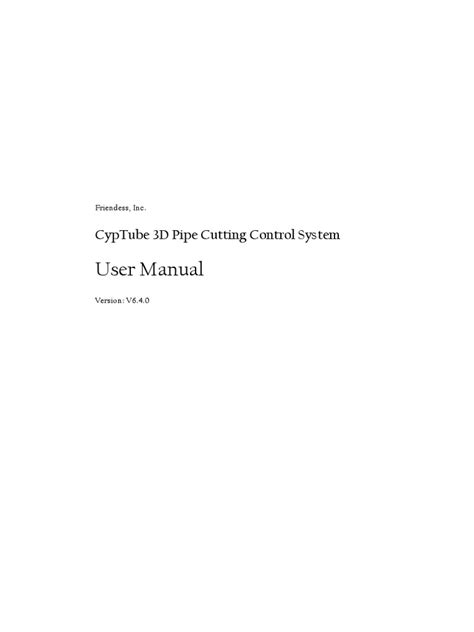 Cyptube 3d Pipe Cutting Control System Pdf Button Computing