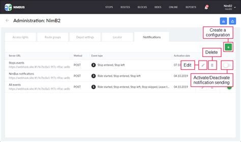 Server Notifications Nimbus Help Center