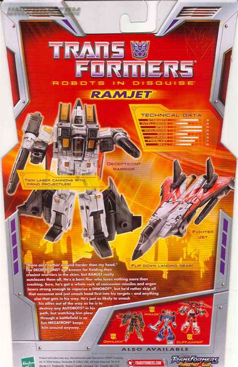 Classics Transformers Ramjet Transformers Tech Spec And Package Art Archive