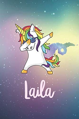 Laila Personalized Name Journal Unicorn Farting Rainbow Writing