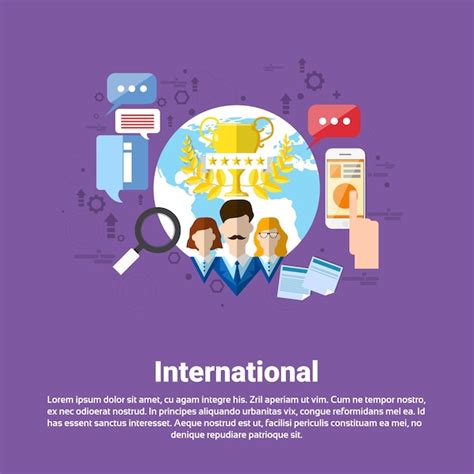 Premium Vector International Social Media Network Internet Connection Communication Web Banner