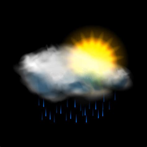 Icono De La Nube Y Del Sol De Lluvia Estilo De La Historieta