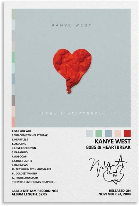 Kanye Poster West 808s And Heartbreak Album Cover Poster Posters For Room