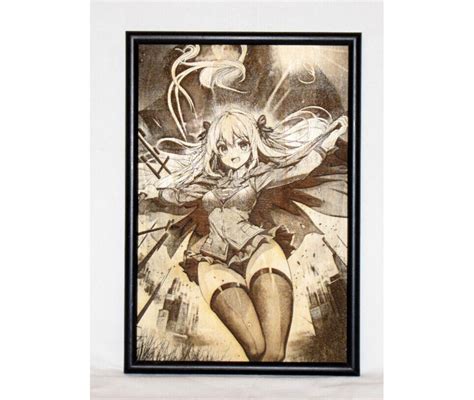Erotic Mural Manga Anime Girl Woman Naked Pyrography On Wood Picture In