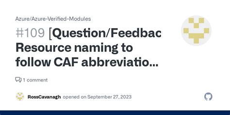 Questionfeedback Resource Naming To Follow Caf Abbreviation Best