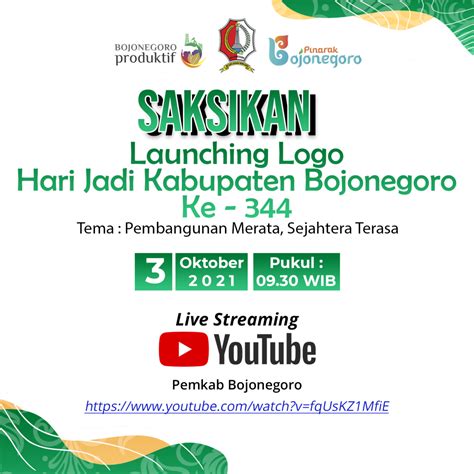 Launching Logo Hari Jadi Bojonegoro Ke 344 Tahun 2021 Wisata Bojonegoro