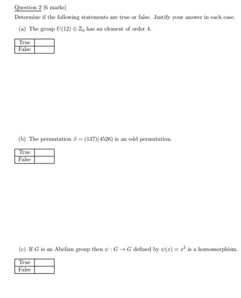 Solved Question 2 6 Marks Determine If The Following