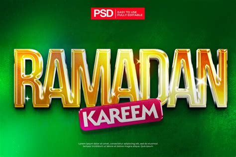 Premium Psd 3d Ramadan Kareem Text Effect
