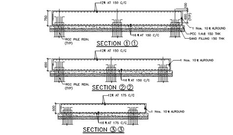 Section View Of The Cetex Foundation Details Are Given In This 2d Autocad Dwg Drawing File