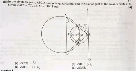 Iii In The Given Diagram Abcd Is A Cyclic Studyx