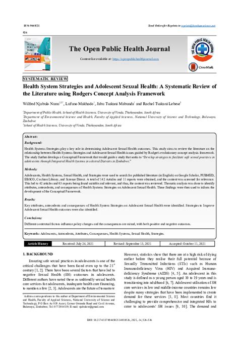 Pdf Health System Strategies And Adolescent Sexual Health A