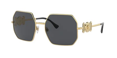 Versace Ve2248 58 Dark Grey And Gold Sunglasses Sunglass Hut Usa