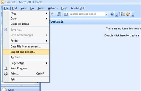 How To Export And Import Contacts From Outlook 2007