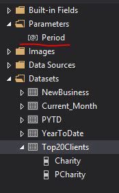 T Sql SSRS Query Gets Scalar Variable Error Instead Of Using Parameter In Visual Studio