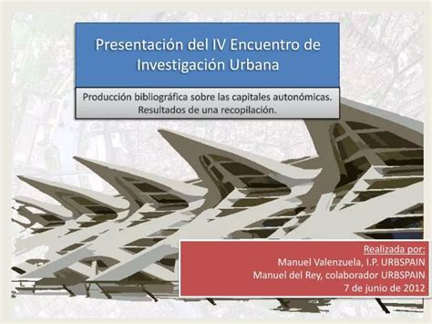 PPT Presentación del IV Encuentro de Investigación Urbana PowerPoint