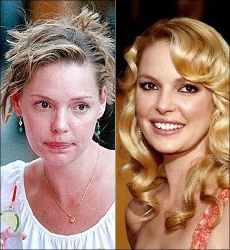Famous People With And Without Makeup Hollywood Katherine Heigl