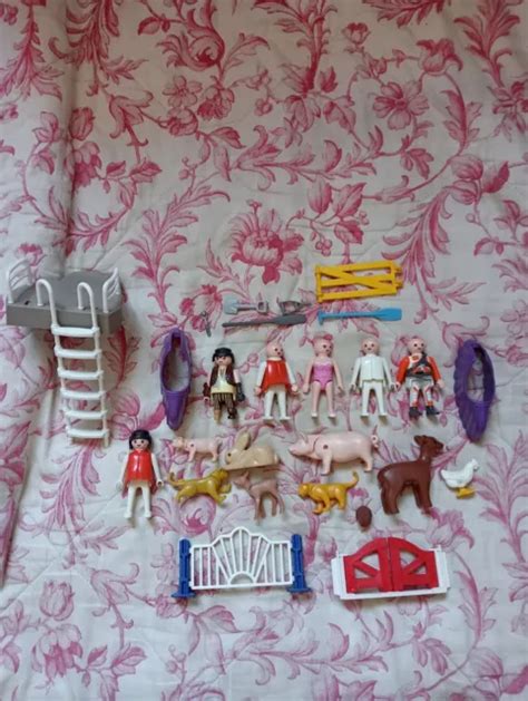 PLAYMOBIL LOT DE Personnages Et Animaux Vintage EUR 10 00 PicClick FR