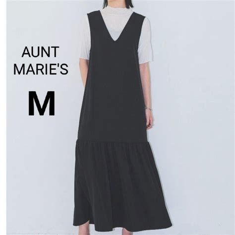 【中古】aunt Maries アントマリーズ ジャンパースカート ワンピース 黒 メルカリ