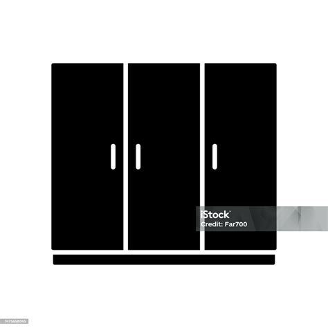 옷장 아이콘입니다 블랙 실루엣 정면도 벡터 간단한 평면 그래픽 그림입니다 흰색 배경에 격리된 개체입니다 격리 0명에 대한 스톡