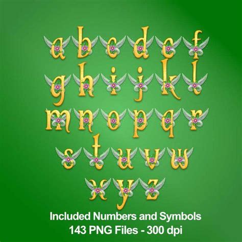 Tinkerbell Alphabet Clipart 143 Png Files 300 Dpi Etsy In 2021