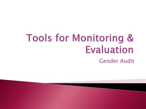 PPT Tools For Monitoring Evaluation PowerPoint Presentation ID