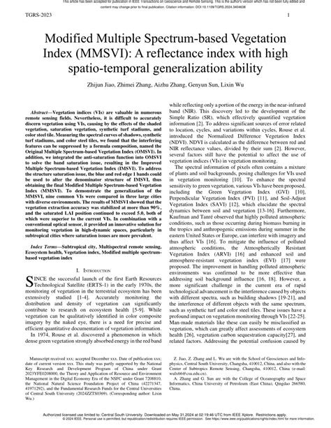 Pdf Modified Multiple Spectrum Based Vegetation Index Mmsvi A