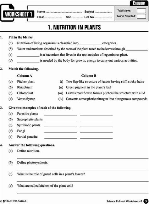 Free Science Worksheets For Class 7 New Oxford Secondary Science Book