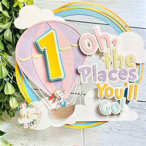 Oh The Places Youll Go Cake Topper Centerpiece Dr Seuss Party Uss