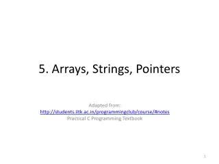 Ppt Arrays Strings Pointers Powerpoint Presentation Free