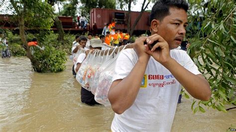 Myanmar Floods More Than 20 Die And Many Displaced Bbc News