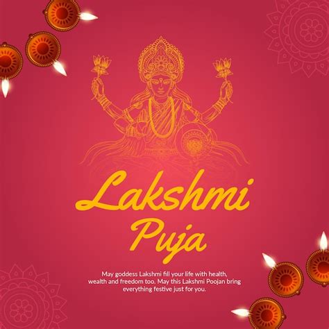 Premium Vector Happy Lakshmi Puja Indian Religious Festival Banner