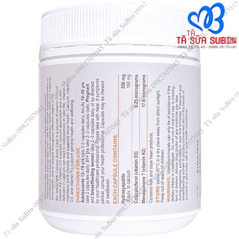 Viên Uống Bổ Sung Canxi Bio Island Úc 150 Viên Tã Sữa Subin