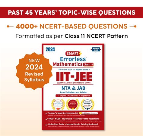 Buy Smart Errorless Maths Jee Main And Advanced Class 11 2024 Ncert Based 6000 Ncert