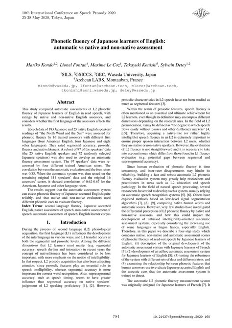 Pdf Phonetic Fluency Of Japanese Learners Of English Automatic Vs Native And Non Native