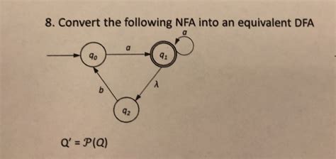 Solved 8 Convert The Following NFA Into An Equivalent DFA Chegg Com
