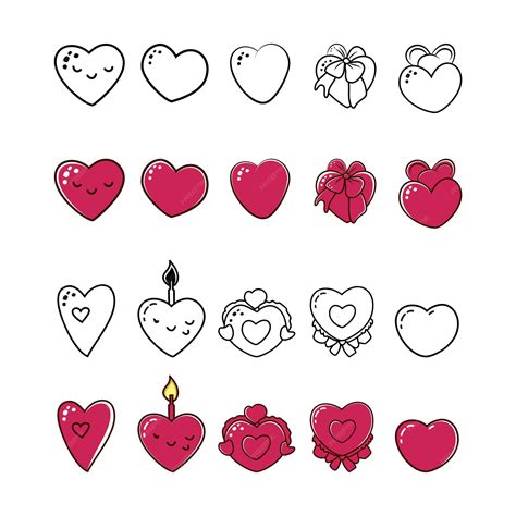 Premium Vector Hand Drawn Hearts Collection Vector
